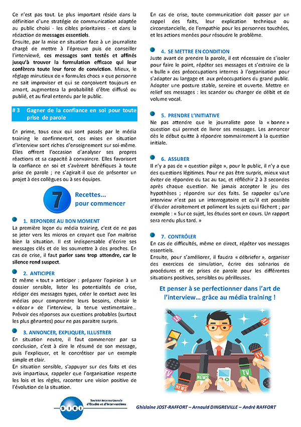 SCOPE Juillet 2019 – Le média training, recette efficace pour maitriser ...